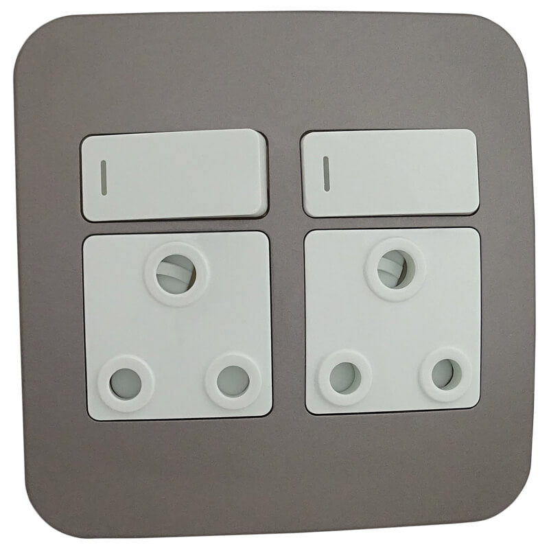 Veti 1 - Double Switched Wall Socket – Light Switches