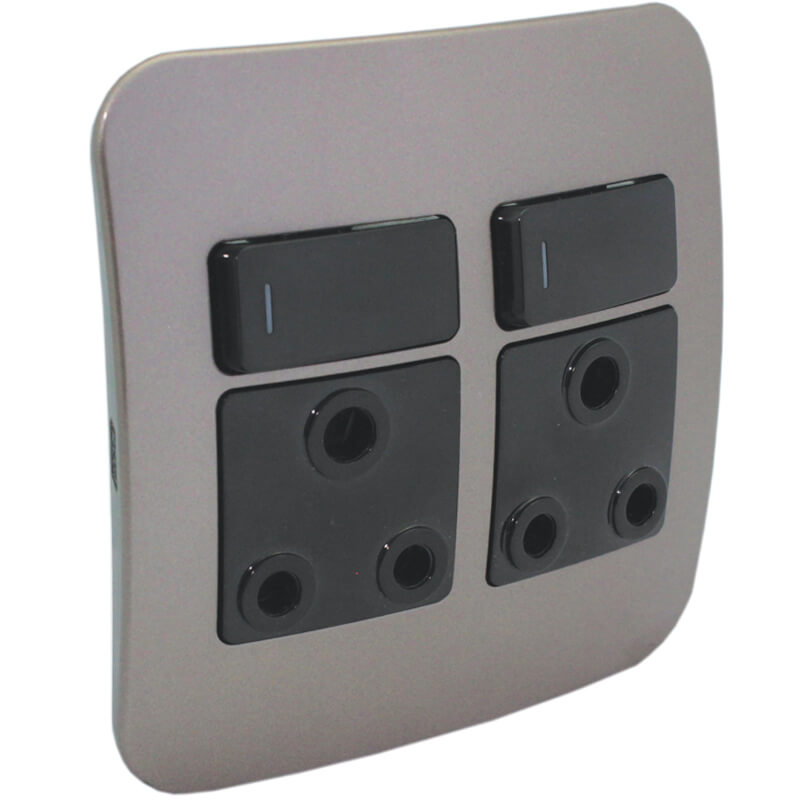 Veti 1 - Double Switched Wall Socket – Light Switches
