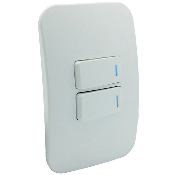 Two Lever One-Way Switch Horizontal with Locator – Light Switches