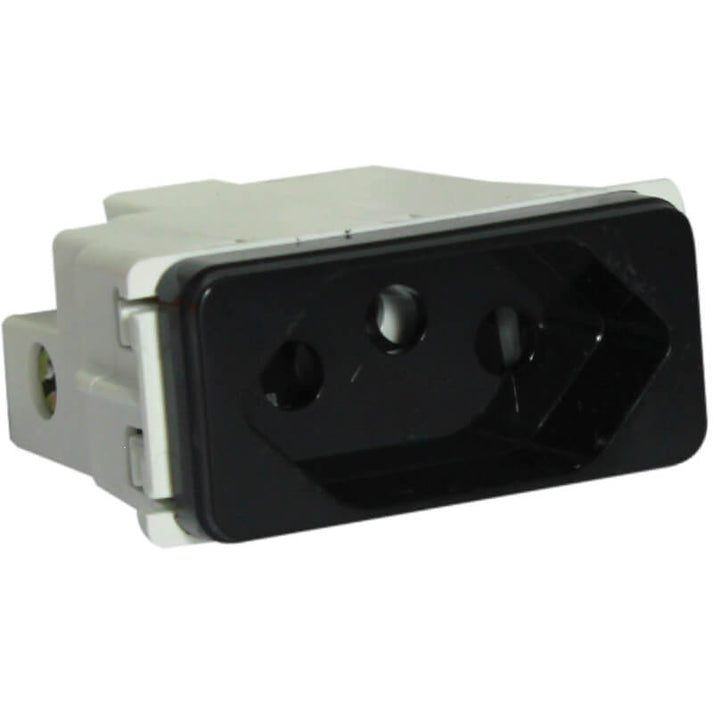 16A V-Slim 3 Pin Socket Outlet - White/Black – Light Switches